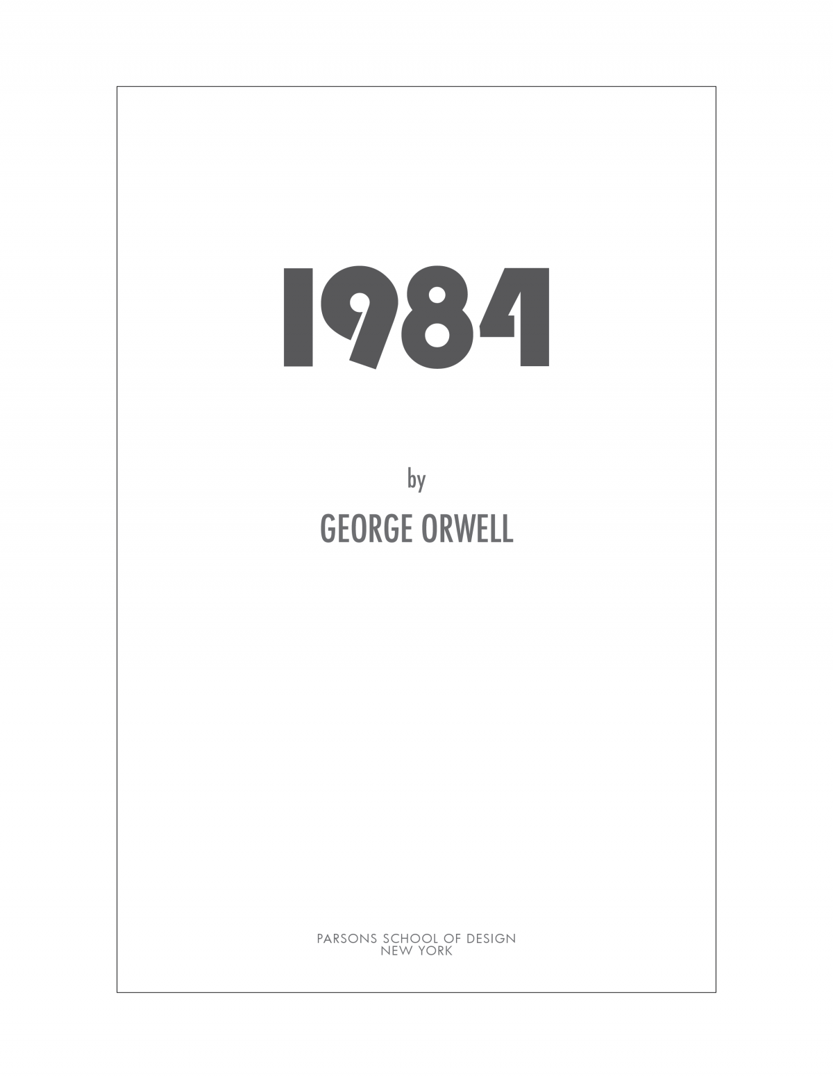 Title Page Design for 1984 – Thoughts from the Underground