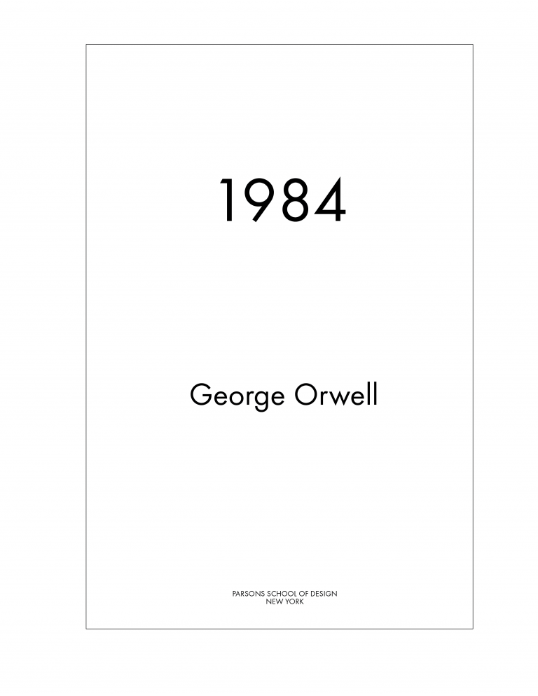 Title Page Design for 1984 – Thoughts from the Underground