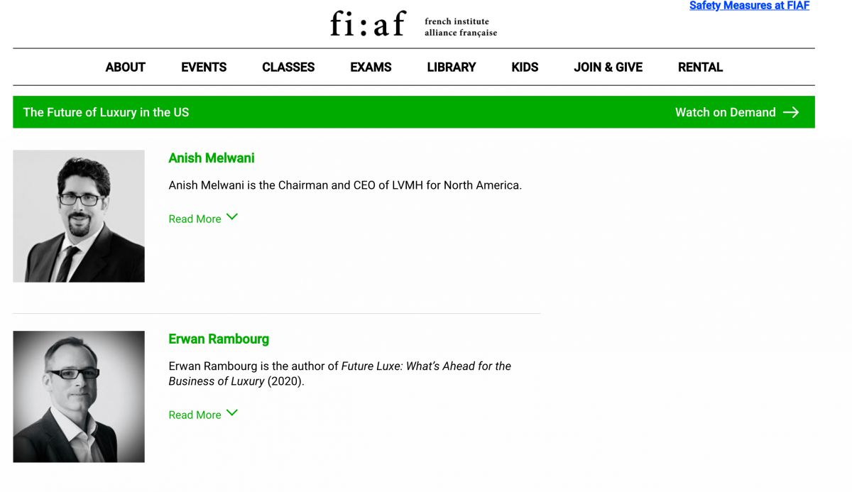 FIAF Webinar: The Future of Luxury in the US – Thoughts from the ...